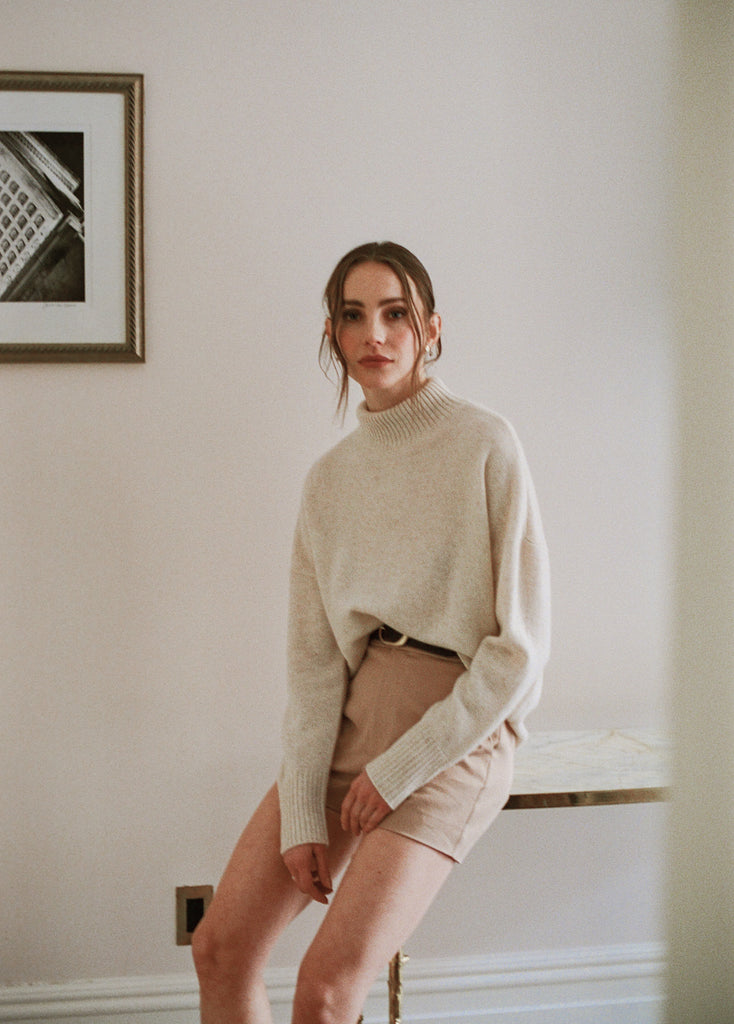 The Maddie Sweater | Super-Soft Cashmere Turtleneck in Oatmeal ...