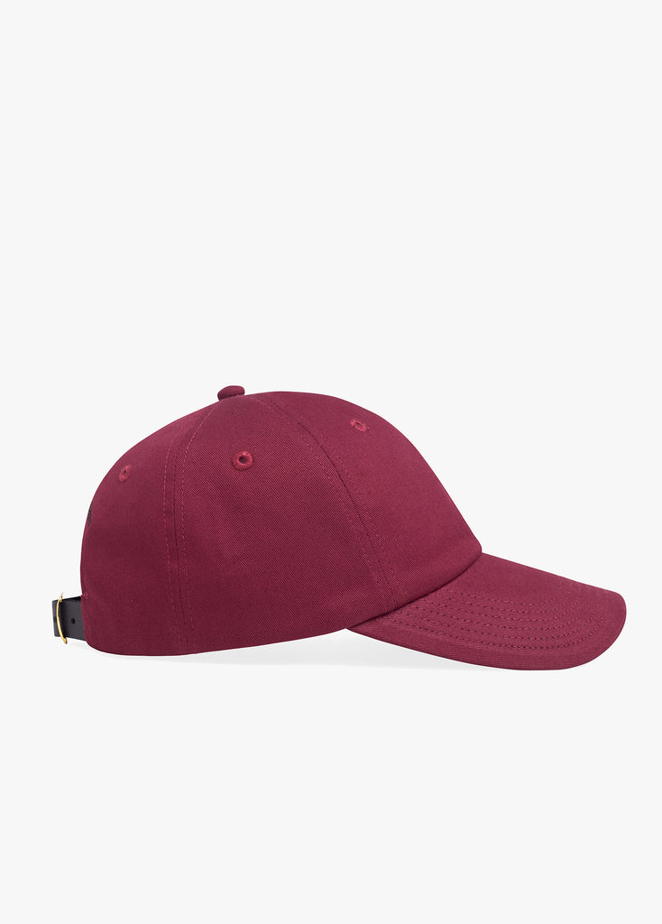 Burgundy Baseball Cap with Leather Strap | women's Caps | Favorite Daughter
