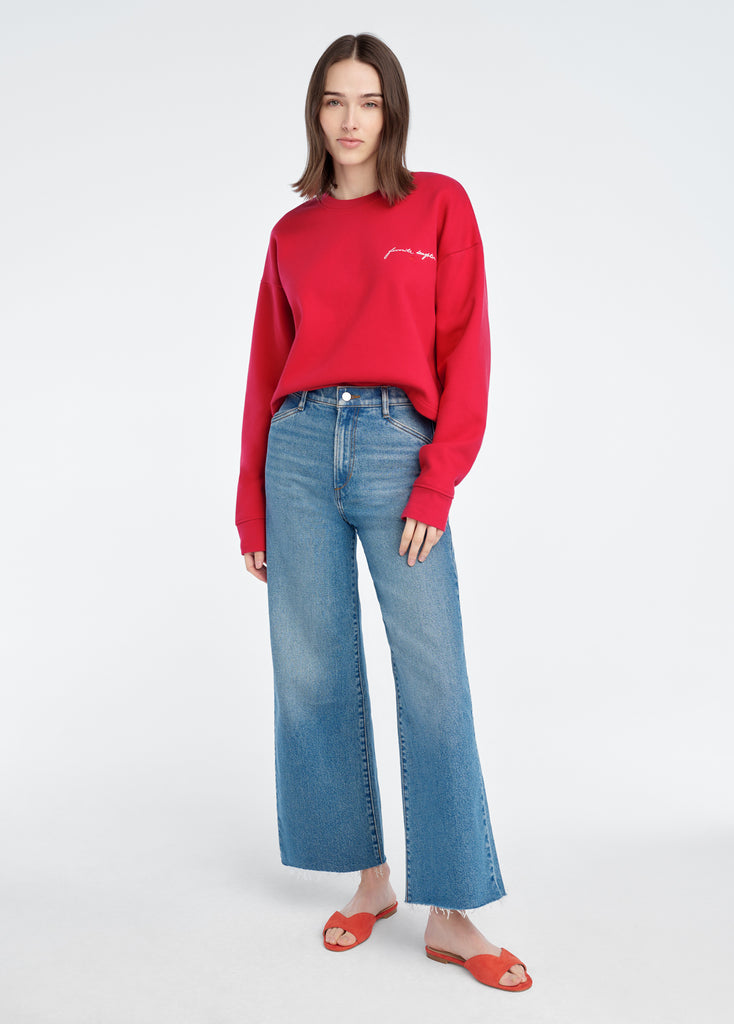 Cropped Signature Sweatshirt | Rouge Red Bold & Cozy Essential ...