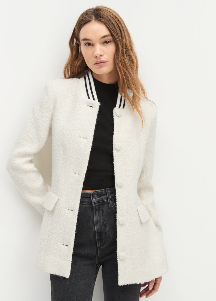 The Varsity Bouclé Blazer in Ivory | Women's Blazers | Favorite Daughter