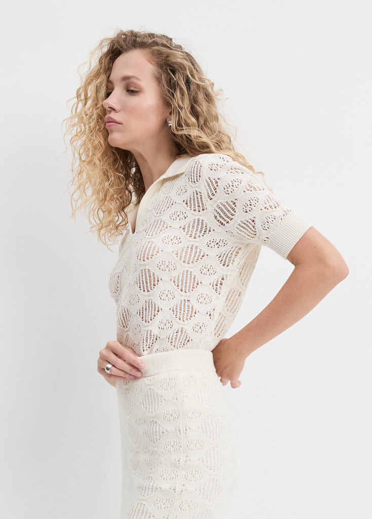 Courtside Polo | Ivory Classic Knit Polo for Effortless Everyday Style ...